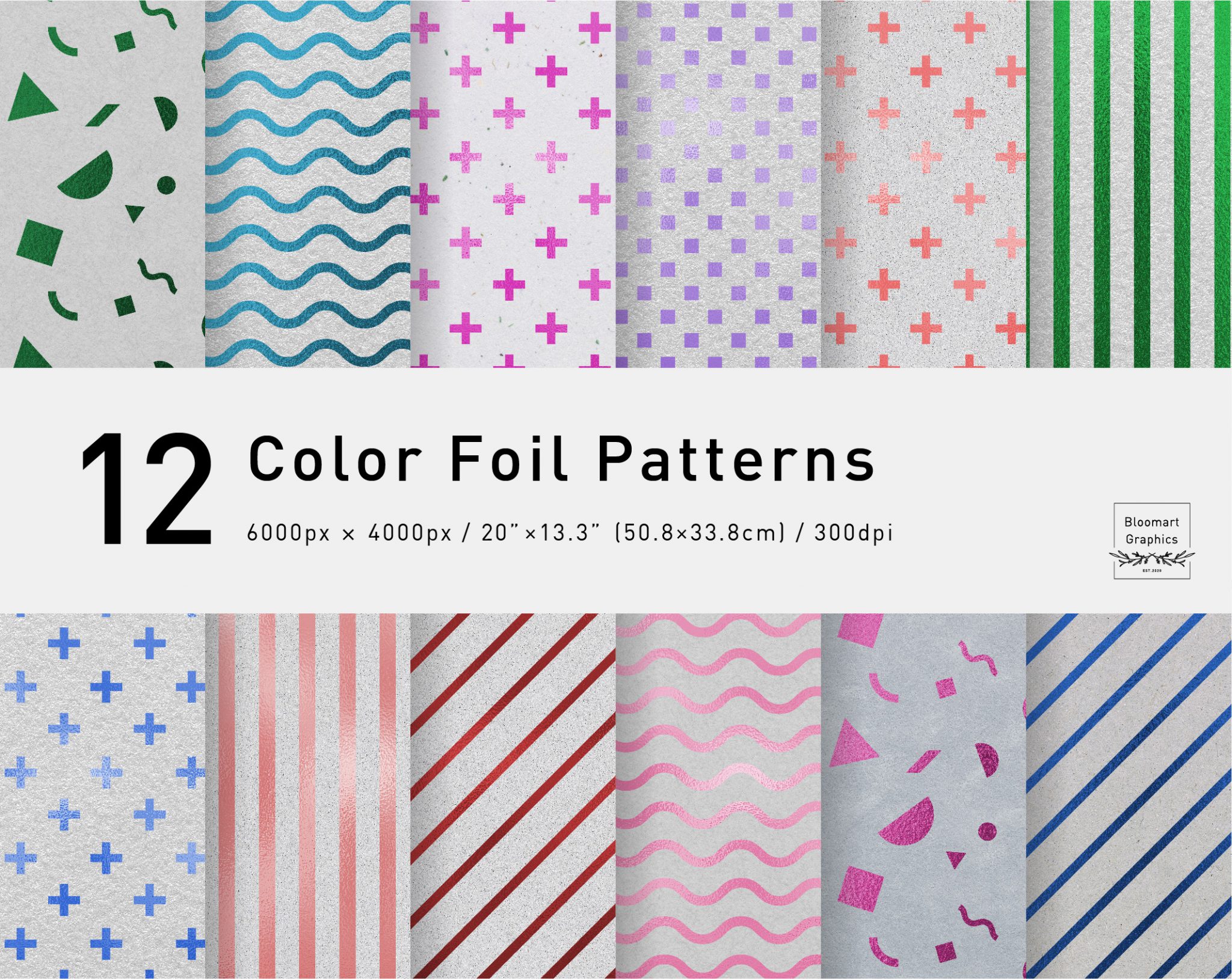 Digital Paper texture_Color foil pattern set - BloomartGraphics
